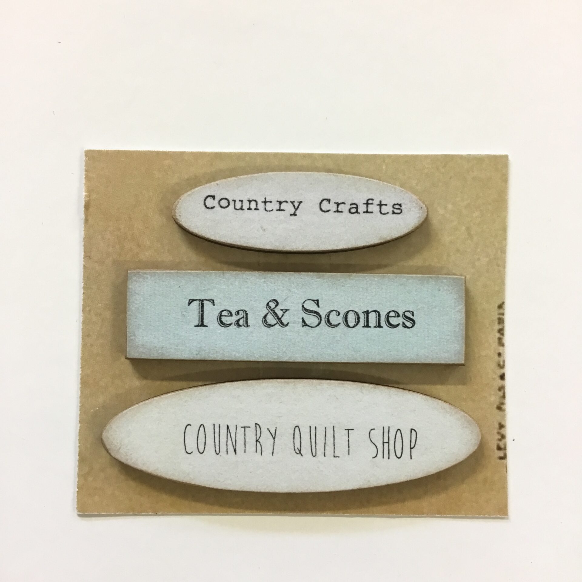Hand Painted Wooden Button - Tea & scones sign - Coast & Country
