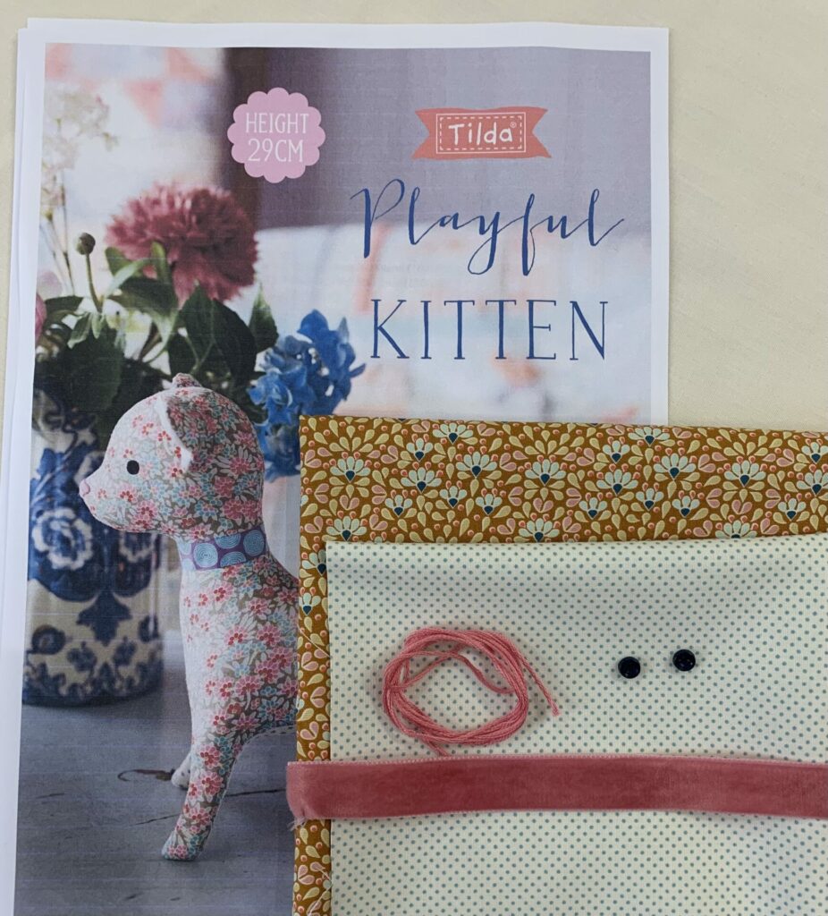 Tilda Playful Kitten Pattern and Fabric Pack-Honey - Coast & Country