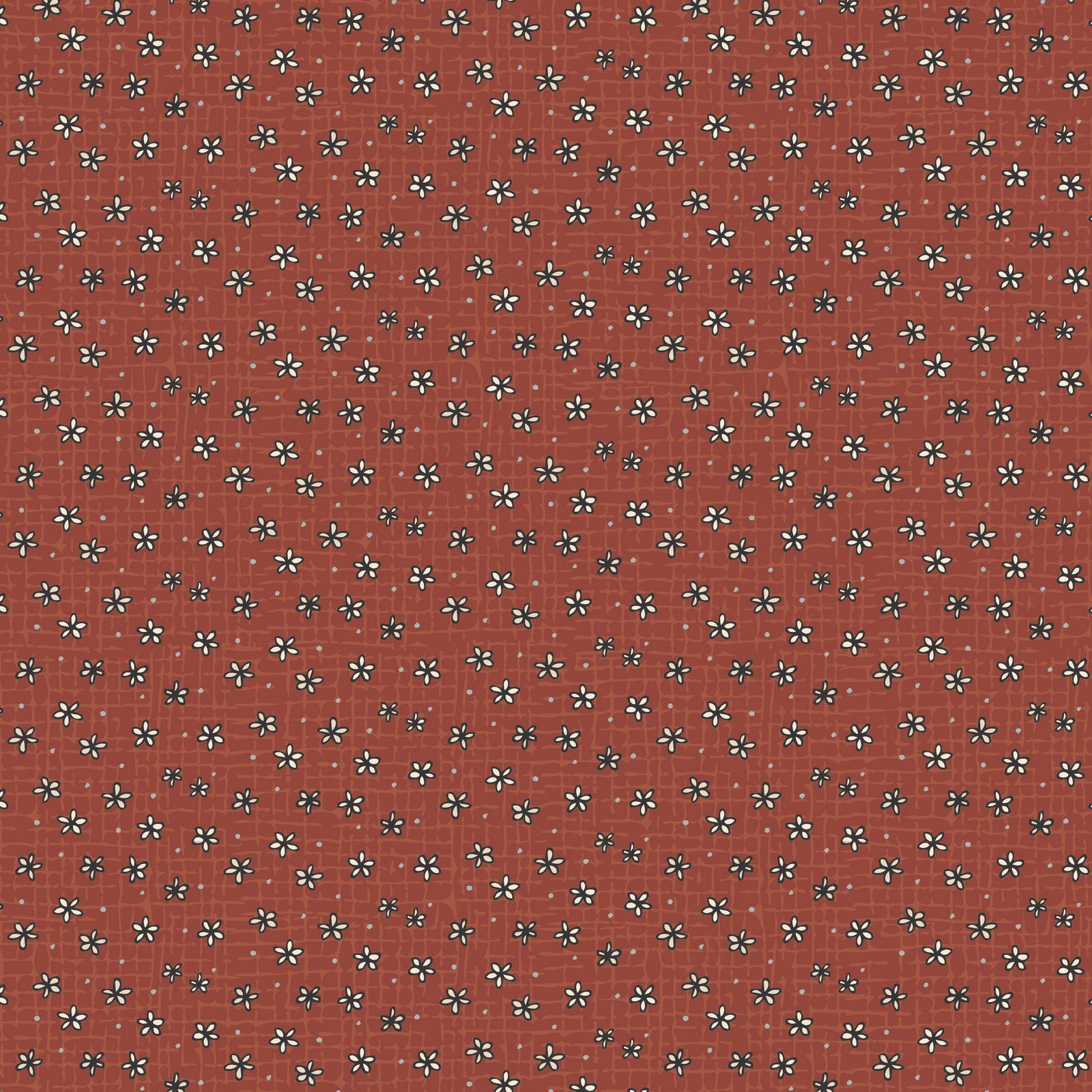 Good Boy & Kitty - Tiny Flowers Rust Fabric - Coast & Country