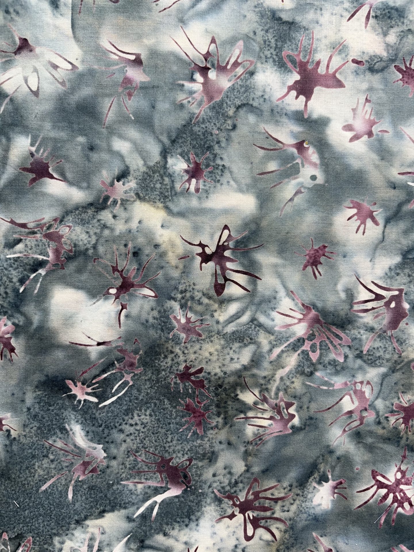 Magenta and Grey Marble Batik Fabric - Coast & Country